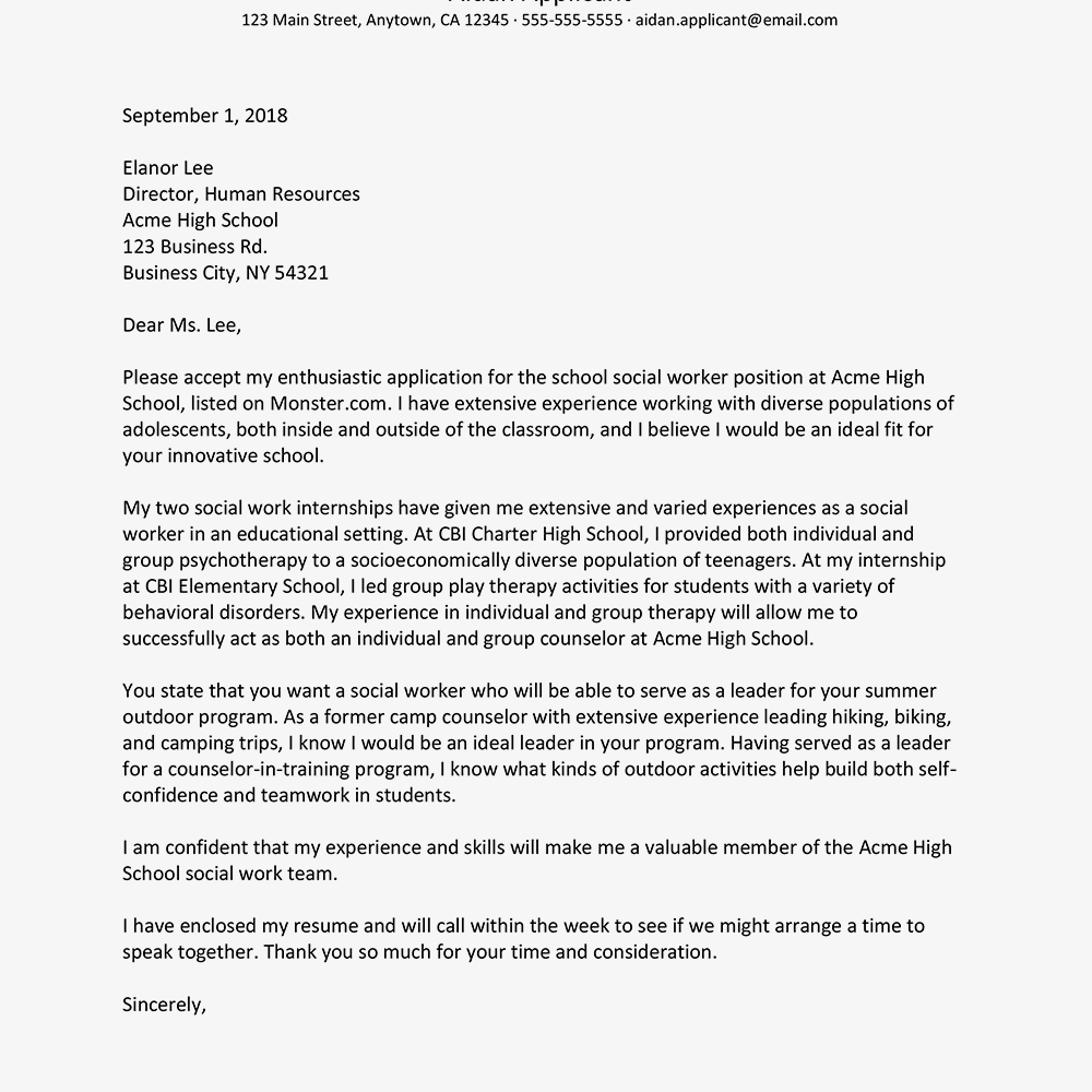 23+ Social Work Cover Letter - letterly.info